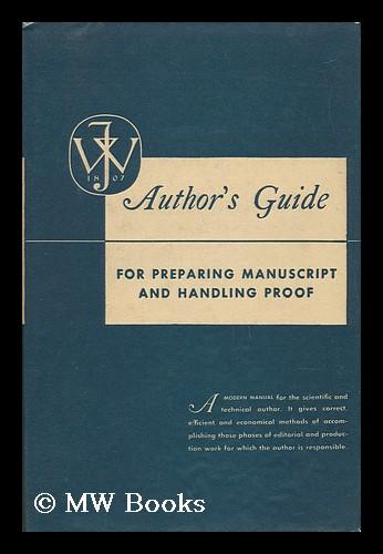 Author's Guide for Preparing Manuscript and Handling Proof by John ...