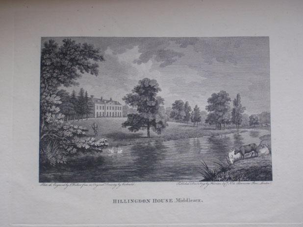 Original Antique Engraving Illustrating Hillingdon House in Middlesex ...