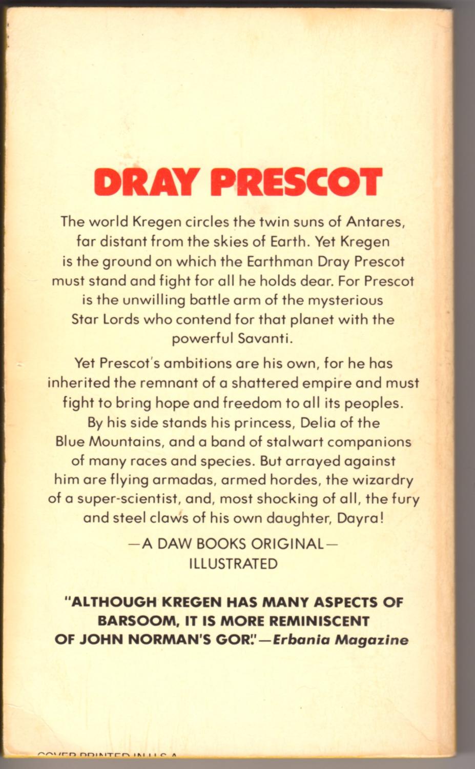 DRAY PRESCOT:19 A LIFE FOR KREGEN by Prescot, Dray (Akers, Alan Burt ...
