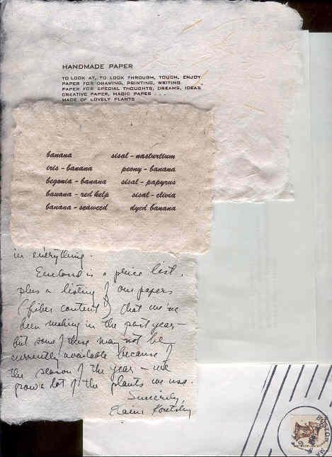 Paper Samples with Autograph Letter, Signed & Price List. by Koretsky ...