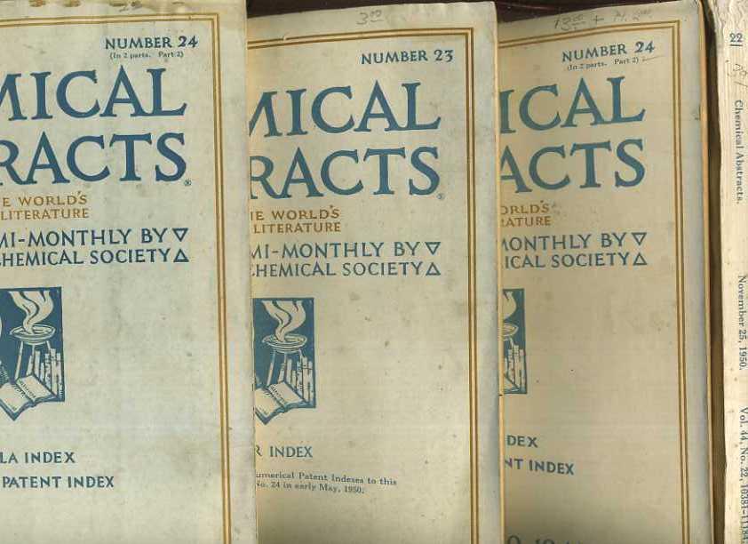 Chemical Abstracts L Dey to the World's Chemical Literature, Formula ...