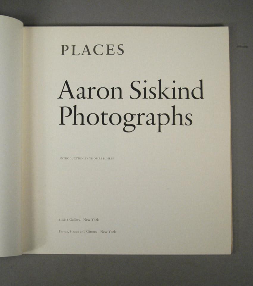 PHOTOGRAPHS by SISKIND,AARON: (1976) Signed by Author(s) | Boston Book ...