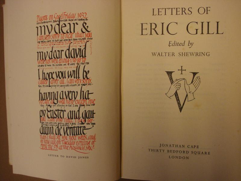 Letters of Eric Gill. Edited by Walter Shewring.: Bueno Boards ...