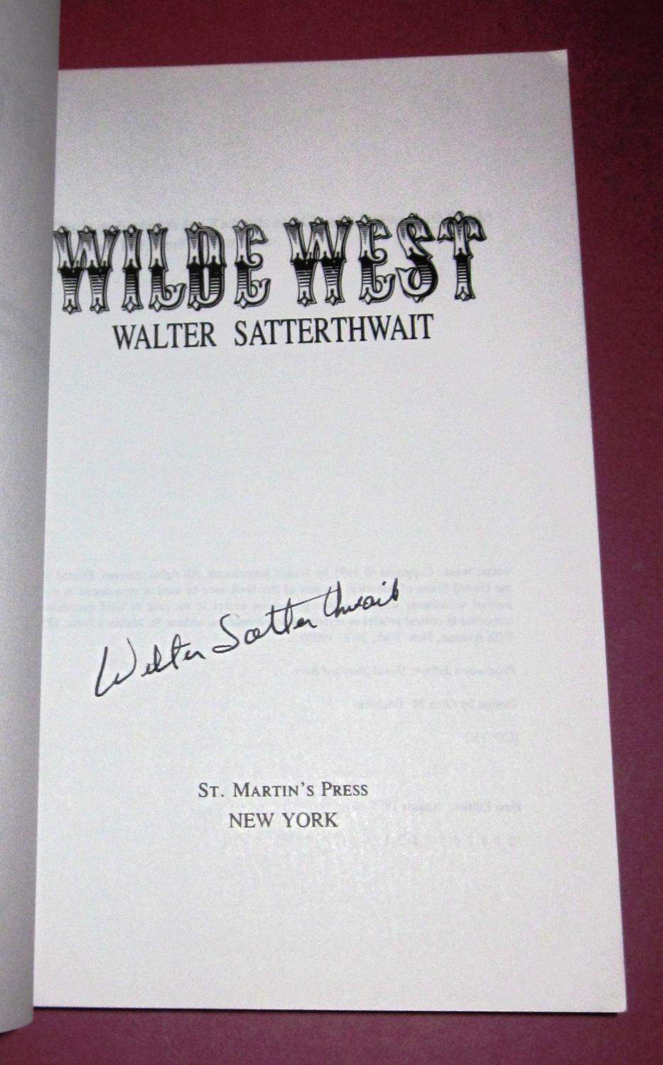 Wilde West (Signed proof) by Satterthwait, Walter: Near Fine Soft cover ...