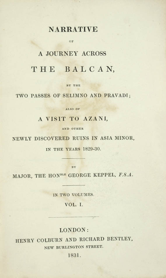 Narrative of a journey across the Balcan, by the two passes of Selimno ...