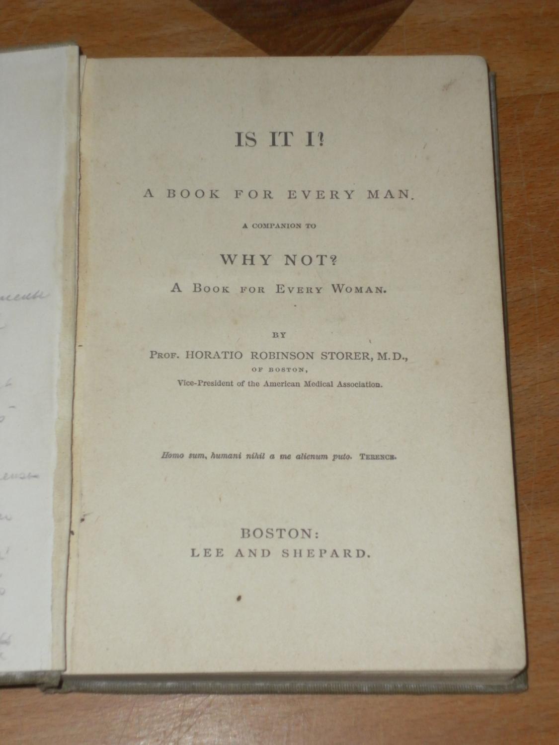 Is it I by Storer, Horatio Robinson: Fair Cloth (1867) First Edition ...