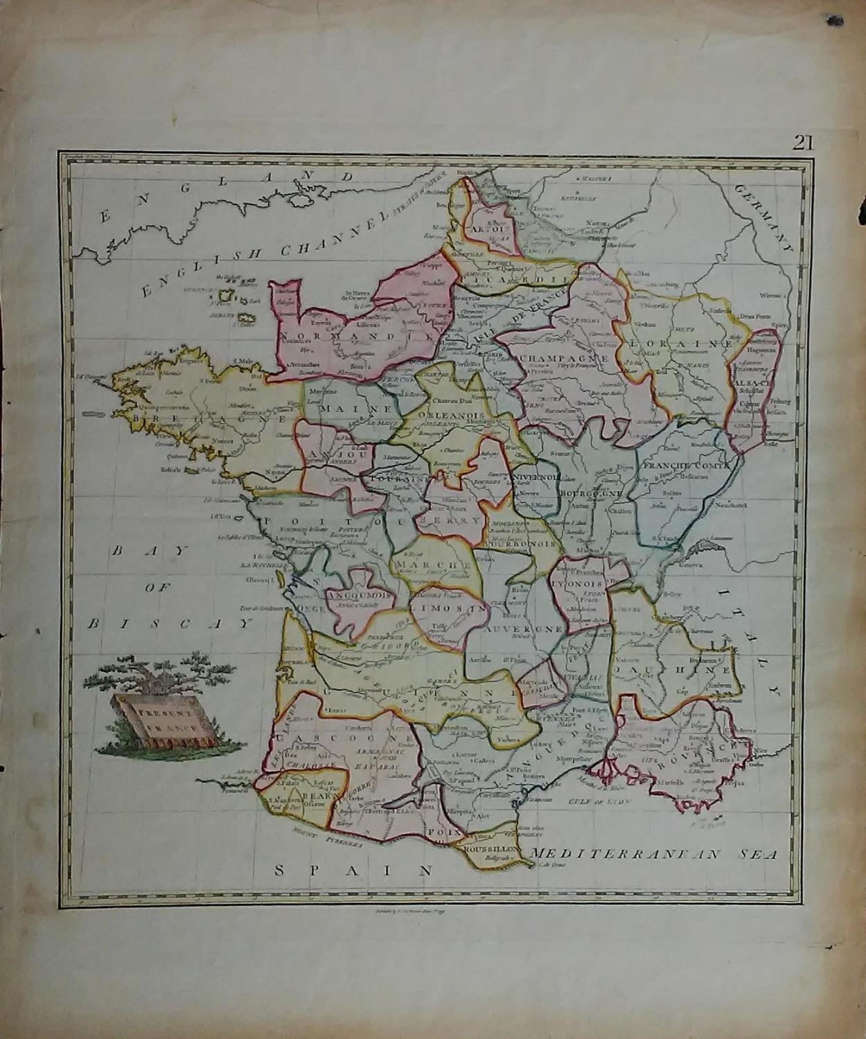 Present France by Stackhouse, T.: (1790) Map | Stephen Peterson, Bookseller