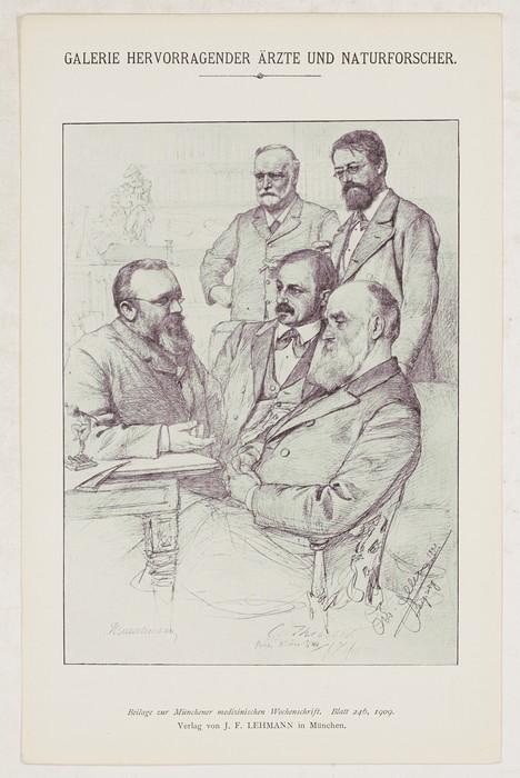 Portrait, Gruppenbild mit Heinrich Curschmann, Carl Thiersch, H. Braune ...