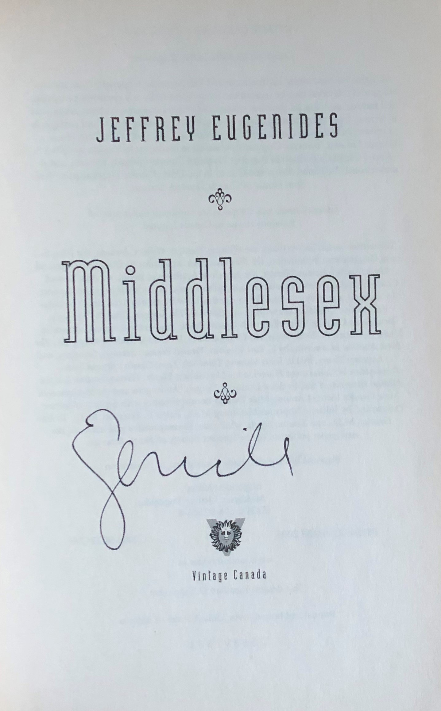 Middlesex [SIGNED] by Eugenides, Jeffrey: Fine Soft cover (2003) 1st ...