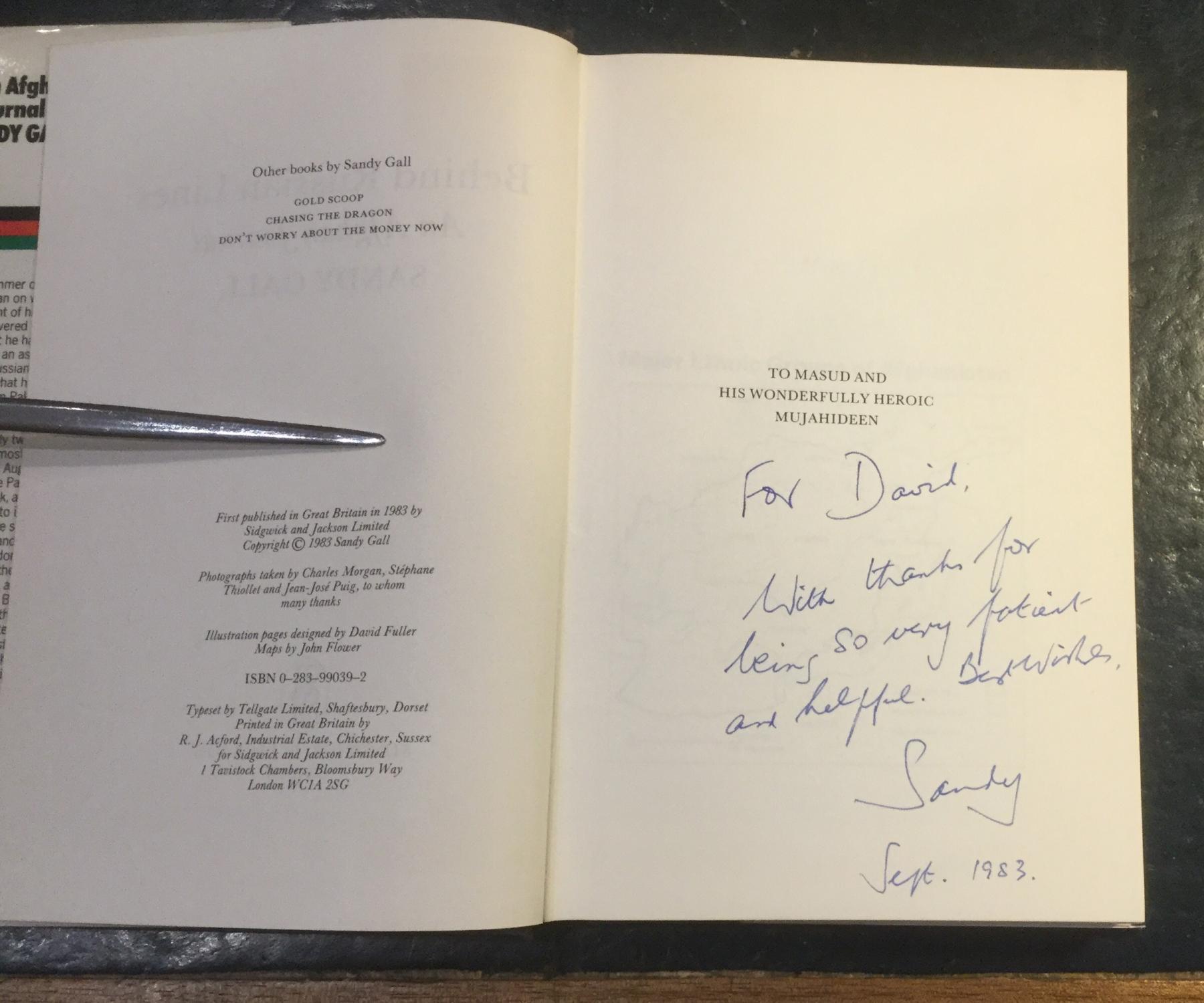 Behind Russian Lines - An Afghan Journal by GALL, Sandy: Near Fine ...