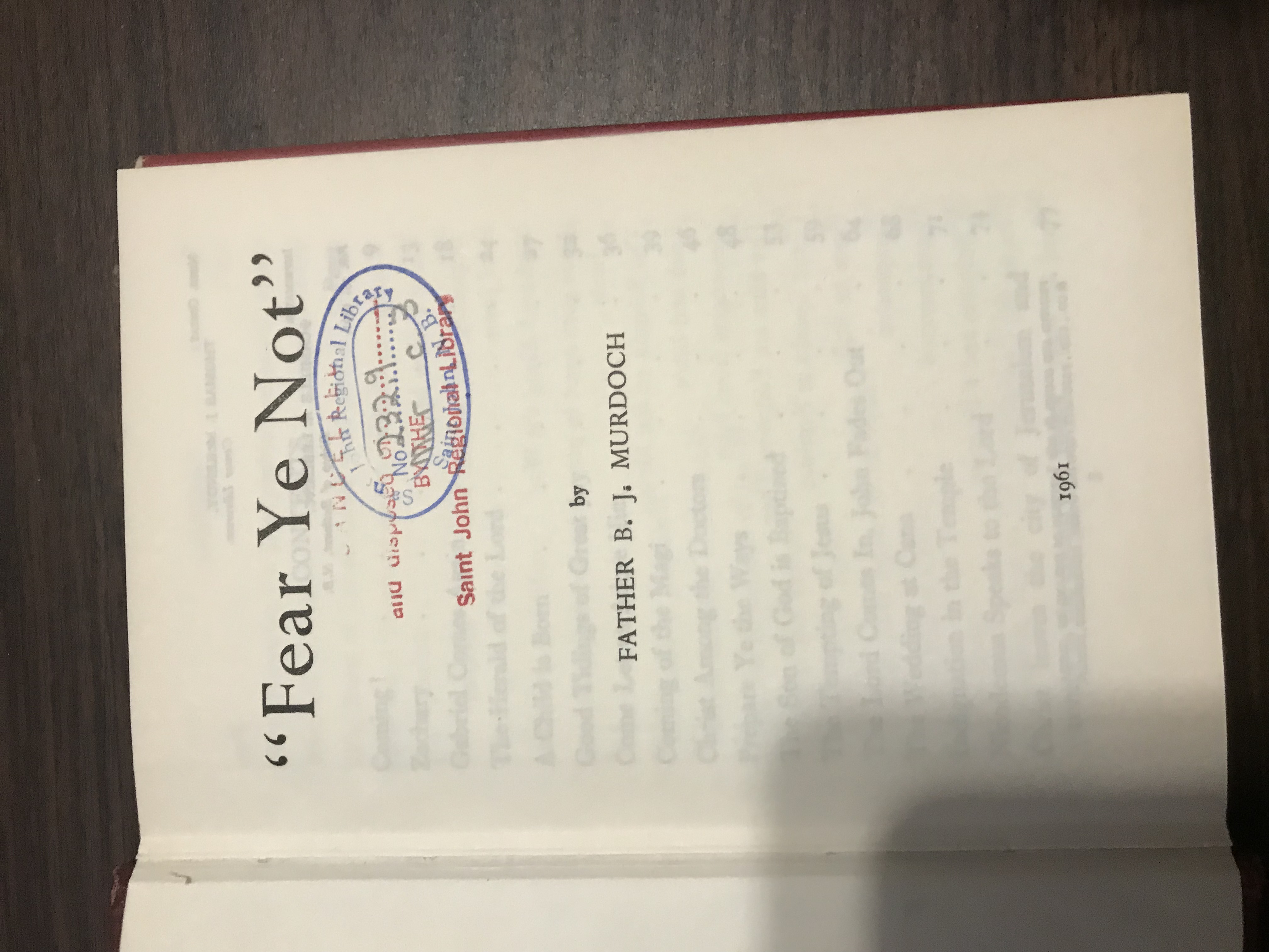 Fear Ye Not by Murdoch, B. J.: Very Good Hardcover (1961) First Edition ...