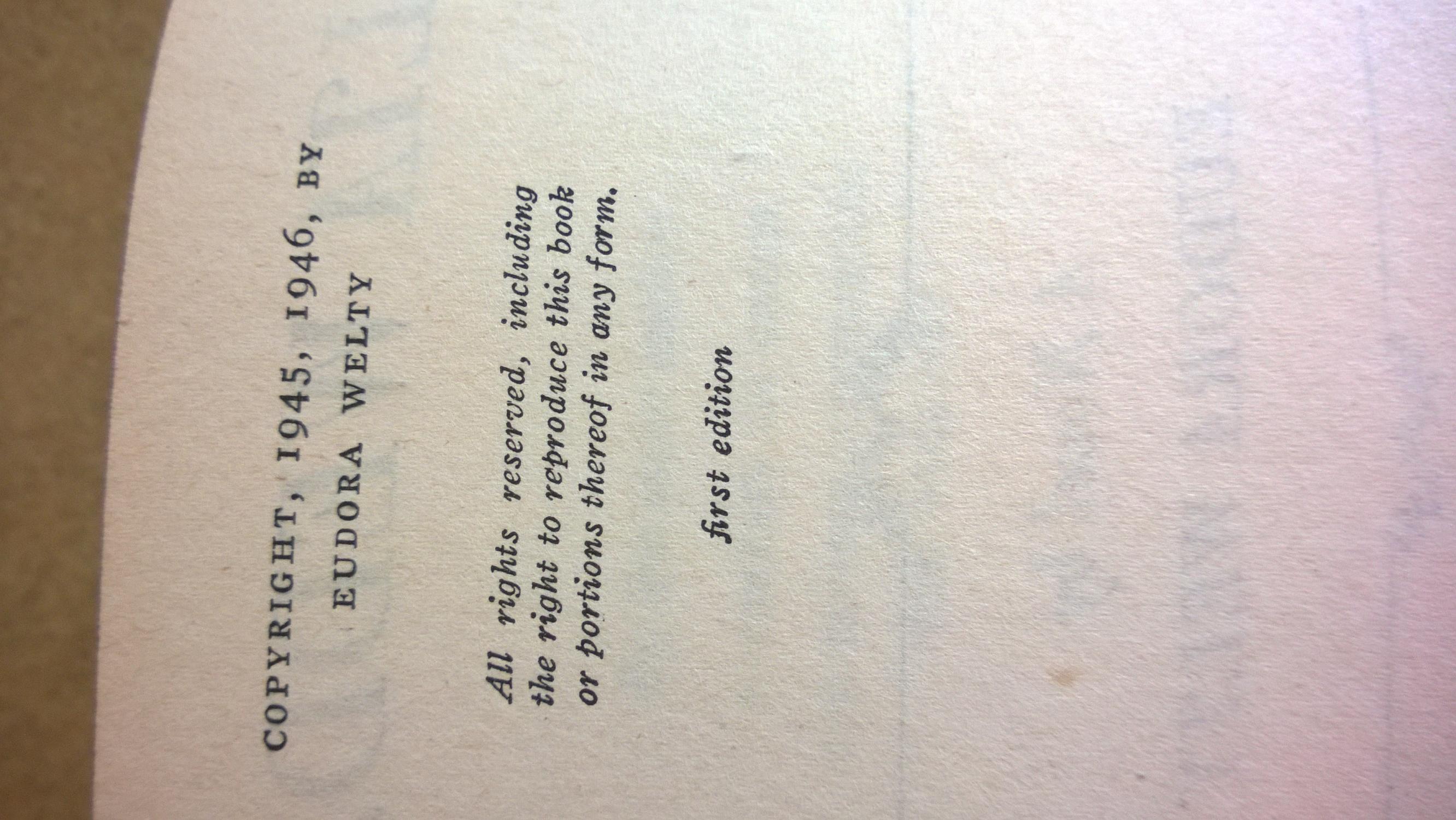 Delta Wedding by Welty, Eudora: G+ Hardcover (1946) 1st Edition ...