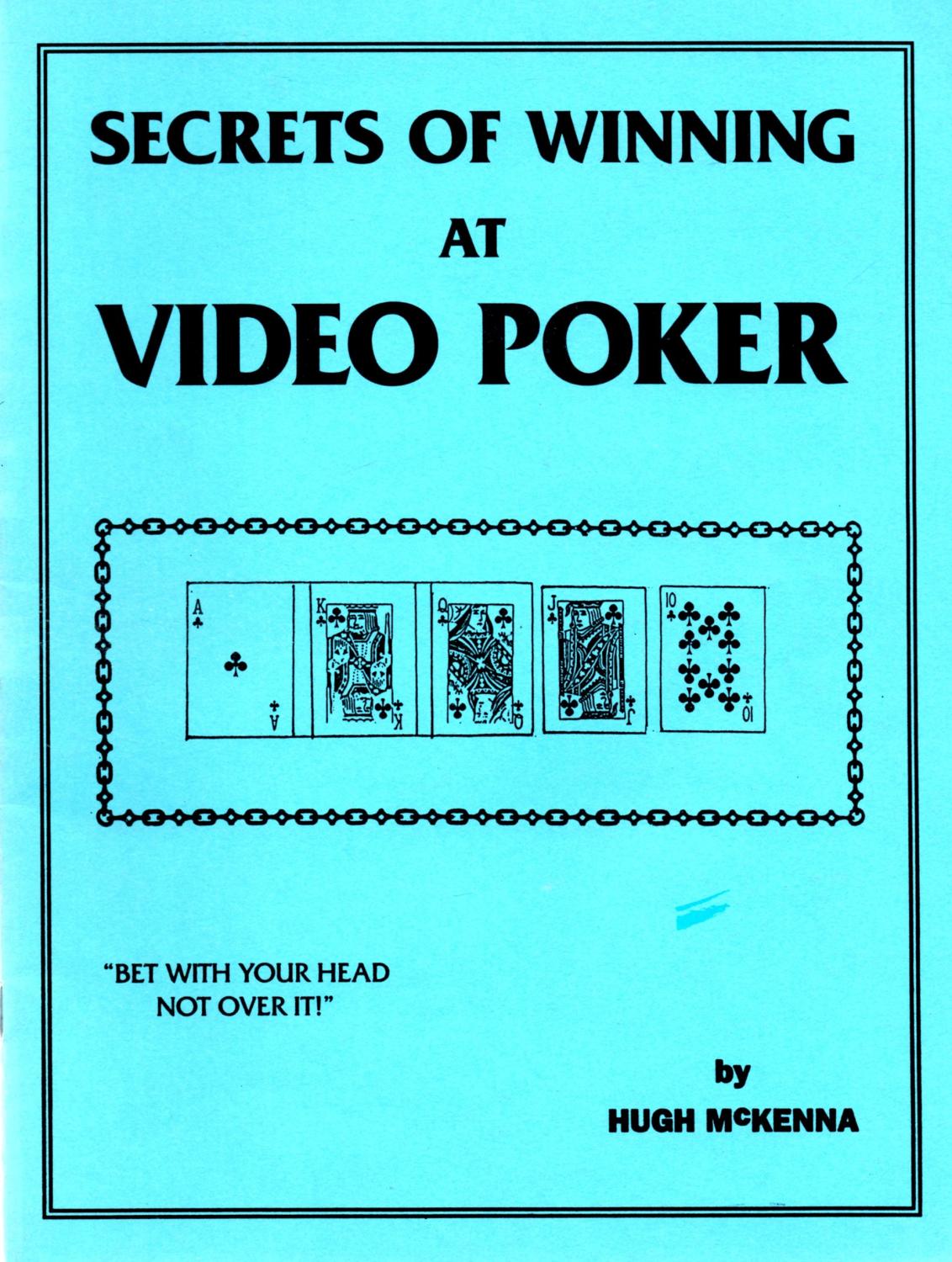 Secrets of Winning at Video Poker by McKenna, Hugh: Good Paperback ...
