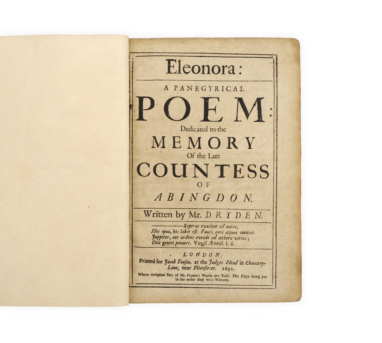 Eleonora: a Panegyrical Poem: dedicated to the Memory of the late ...