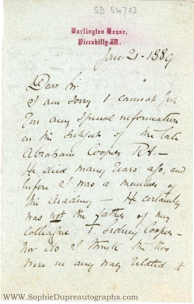Autograph Letter Signed to Francis Jessopp, (Philip Hermogenes, 1833 ...