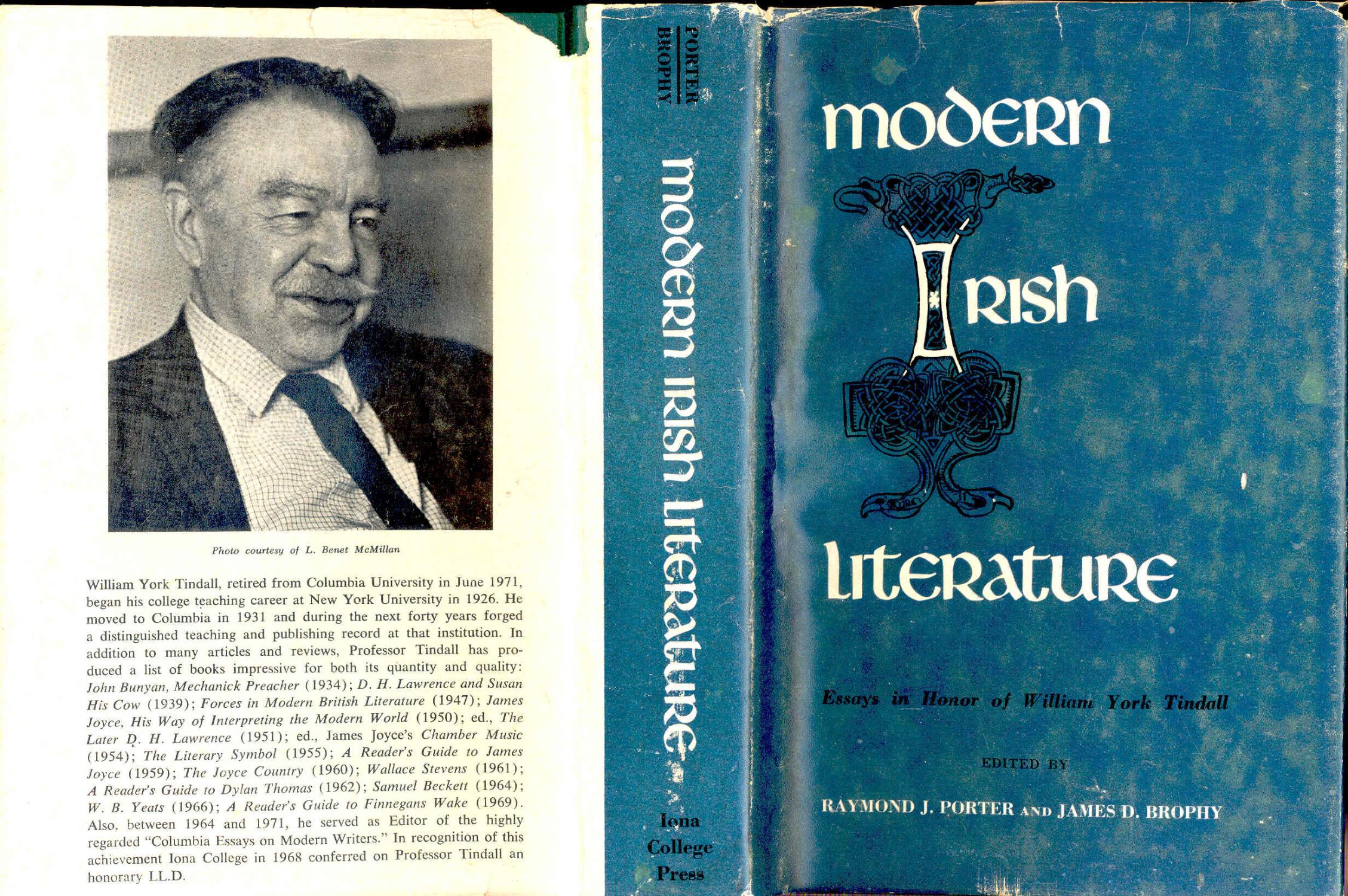 Modern Irish Literature : Essays in Honor of William York Tindall ...