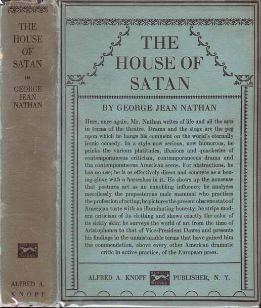 The House Of Satan by NATHAN, George Jean: (1926) | Babylon Revisited ...