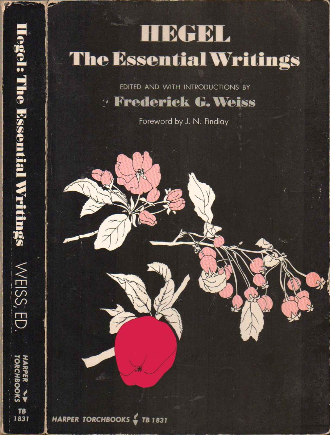 Hegel. The Essential Writings (Harper Torchbooks TB 1831) by Georg ...