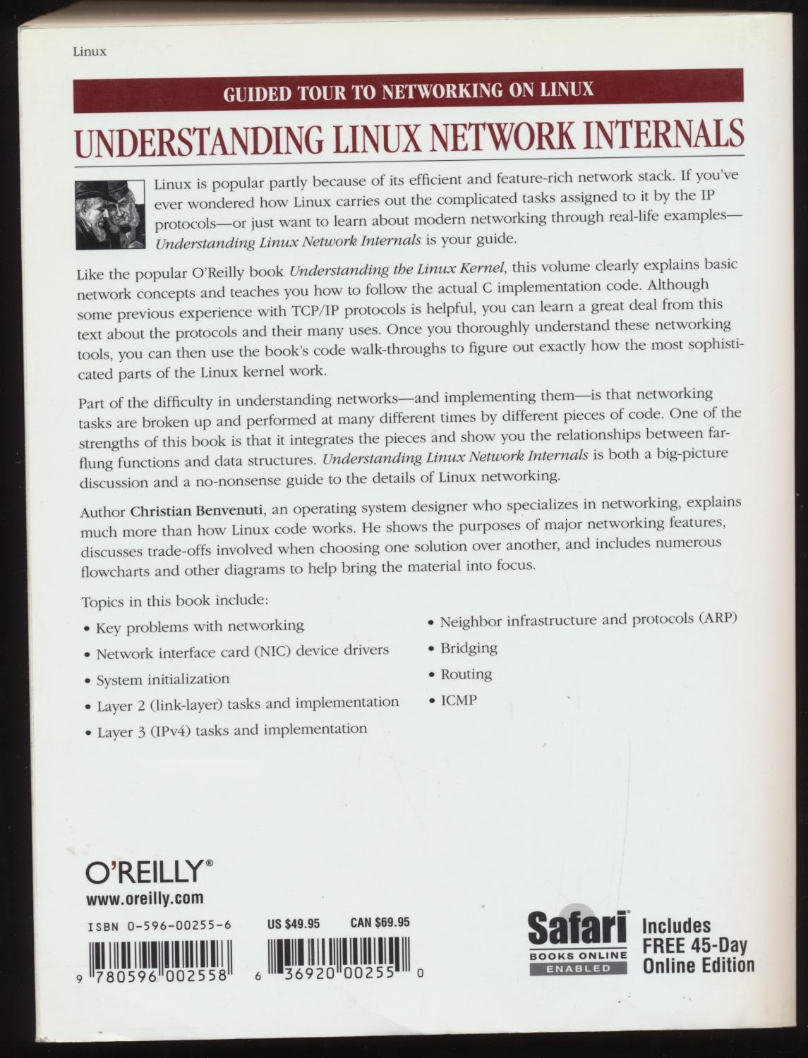 Understanding Linux Network Internals By Benvenuti Christian Very Good Paperback 2005 First