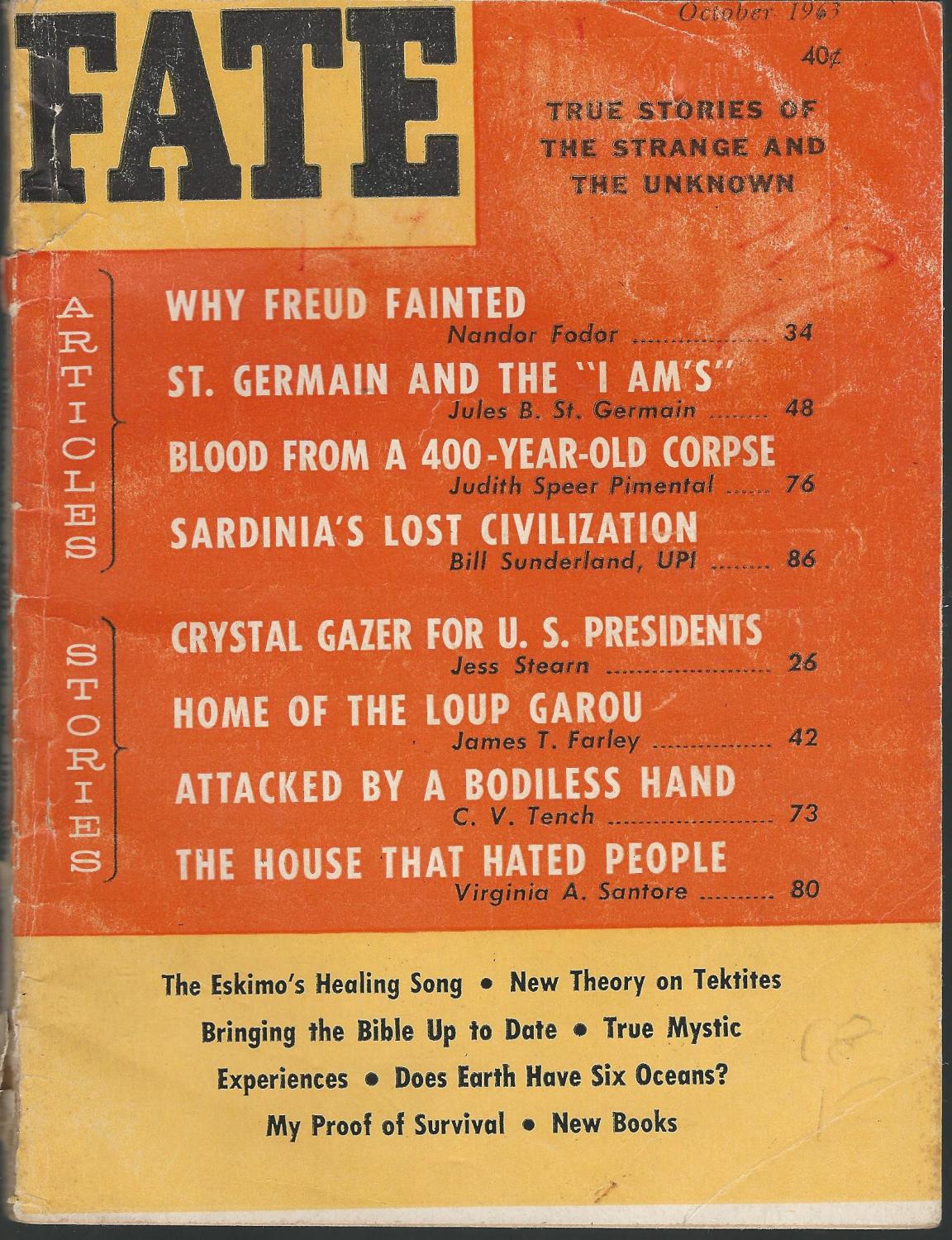 Fate Magazine Volume 16 Number 10 - October, 1963 (Issue 163) by Fuller ...