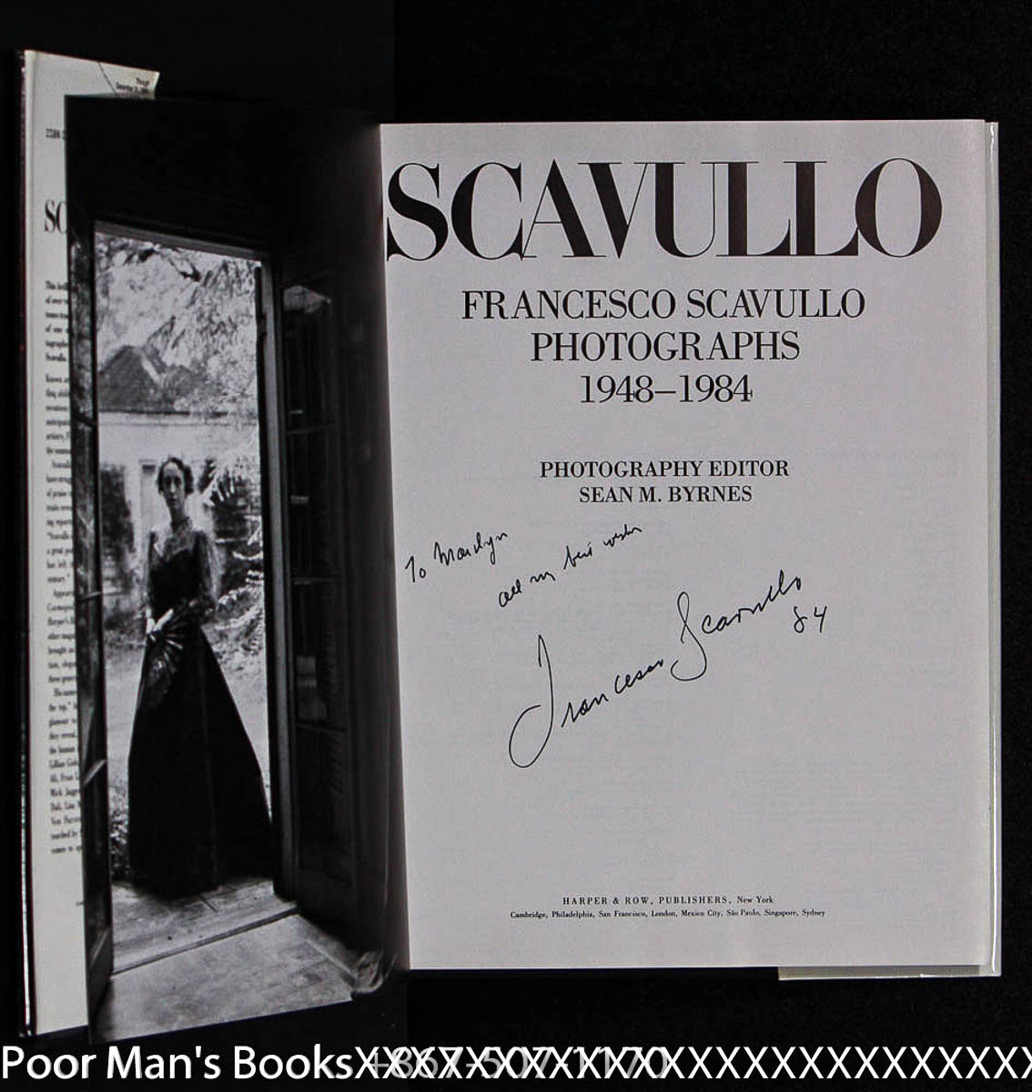 SCAVULLO PHOTOGRAPHS 1948-1984. by Byrnes, Stan M; editor; Scarvullo ...
