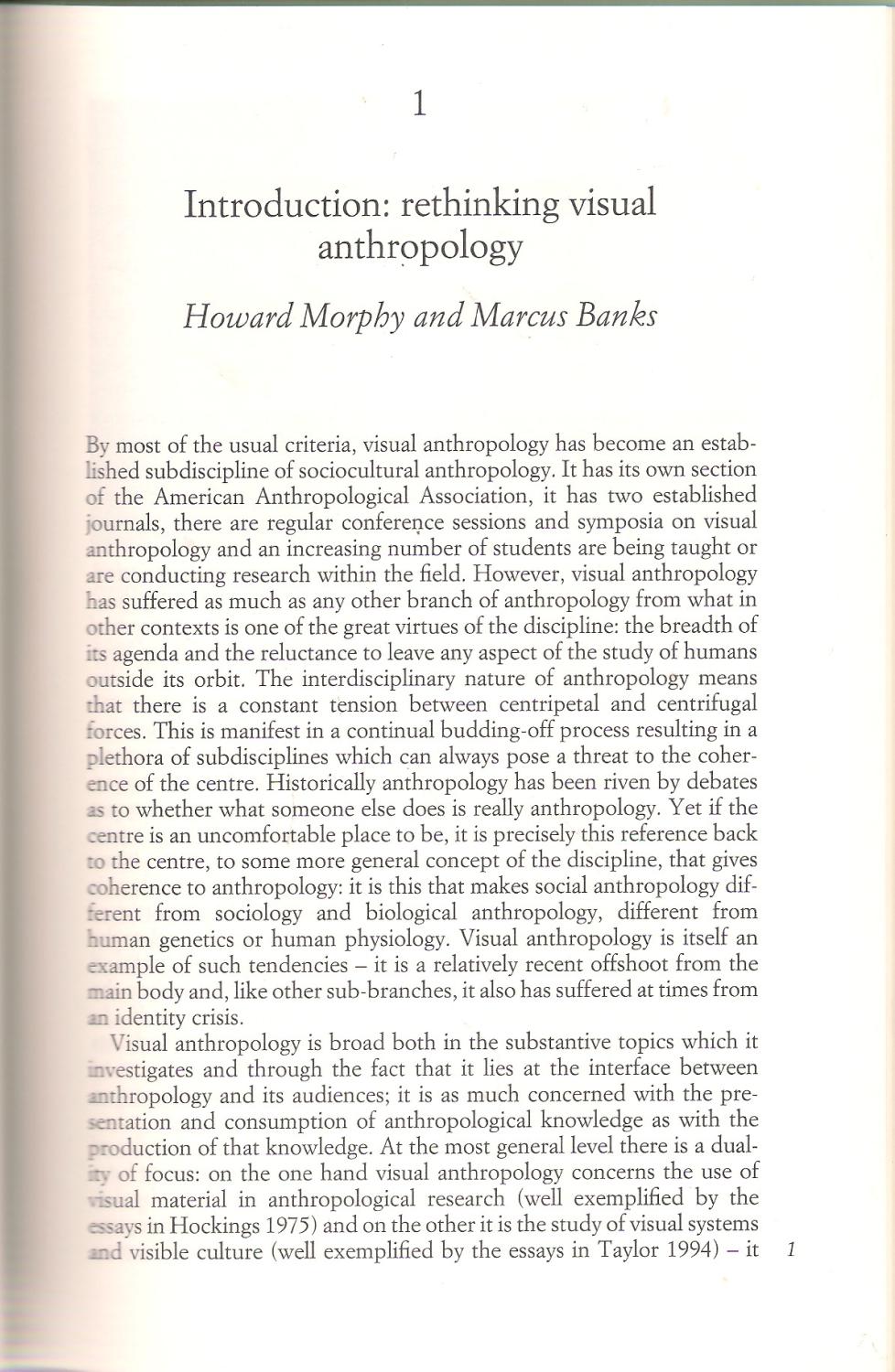 Rethinking Visual Anthropology by Banks, Markus: Fine Hardcover (1997 ...