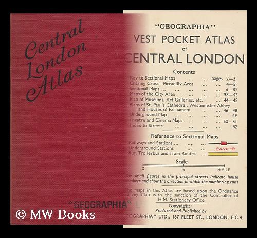 "Geographia" Vest Pocket Atlas of Central London by Geographia: (1960 ...