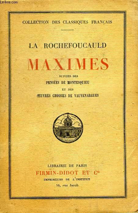 MAXIMES by LA ROCHEFOUCAULD: bon Couverture souple | Le-Livre