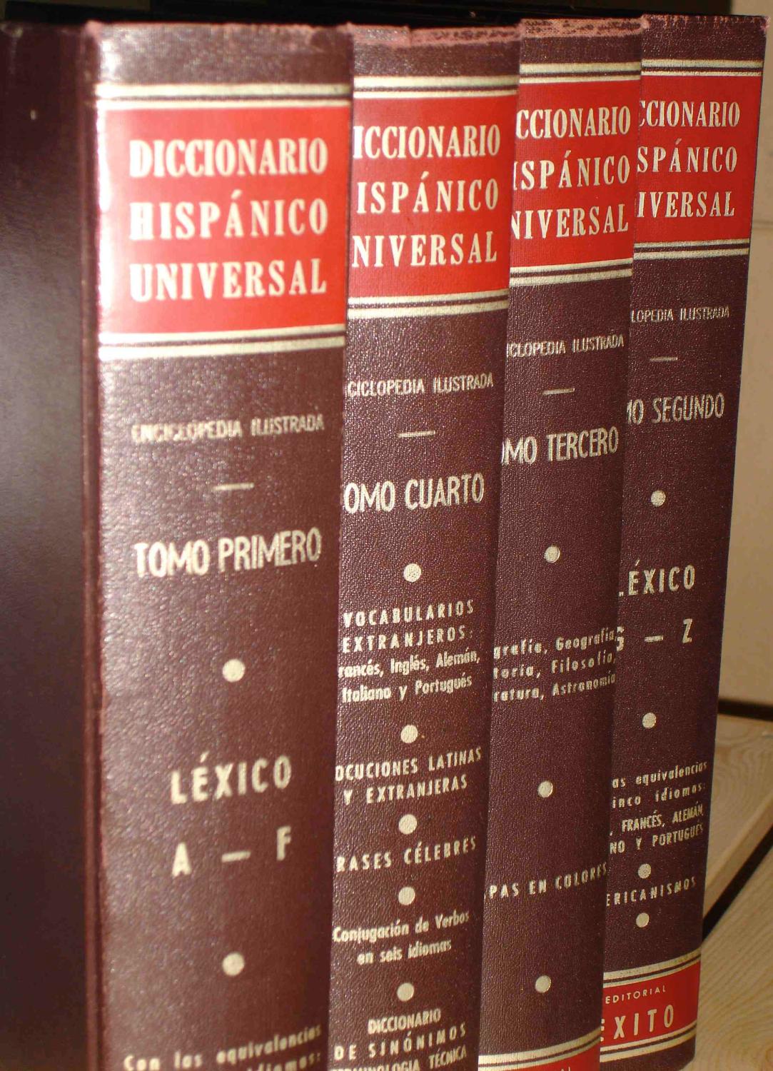 DICCIONARIO HISPANICO UNIVERSAL (4 tomos) :Enciclopedia ilustrada de la ...