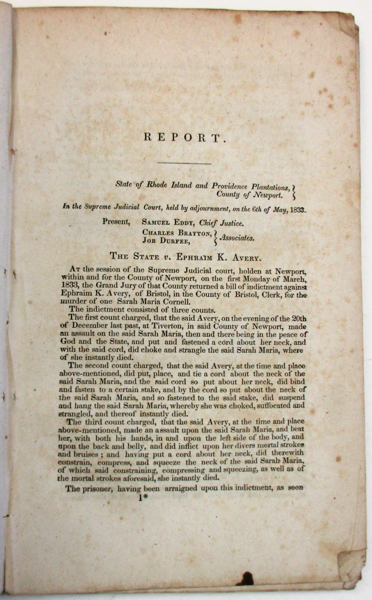 A REPORT OF THE TRIAL OF THE REV. EPHRAIM K. AVERY, BEFORE THE SUPREME ...