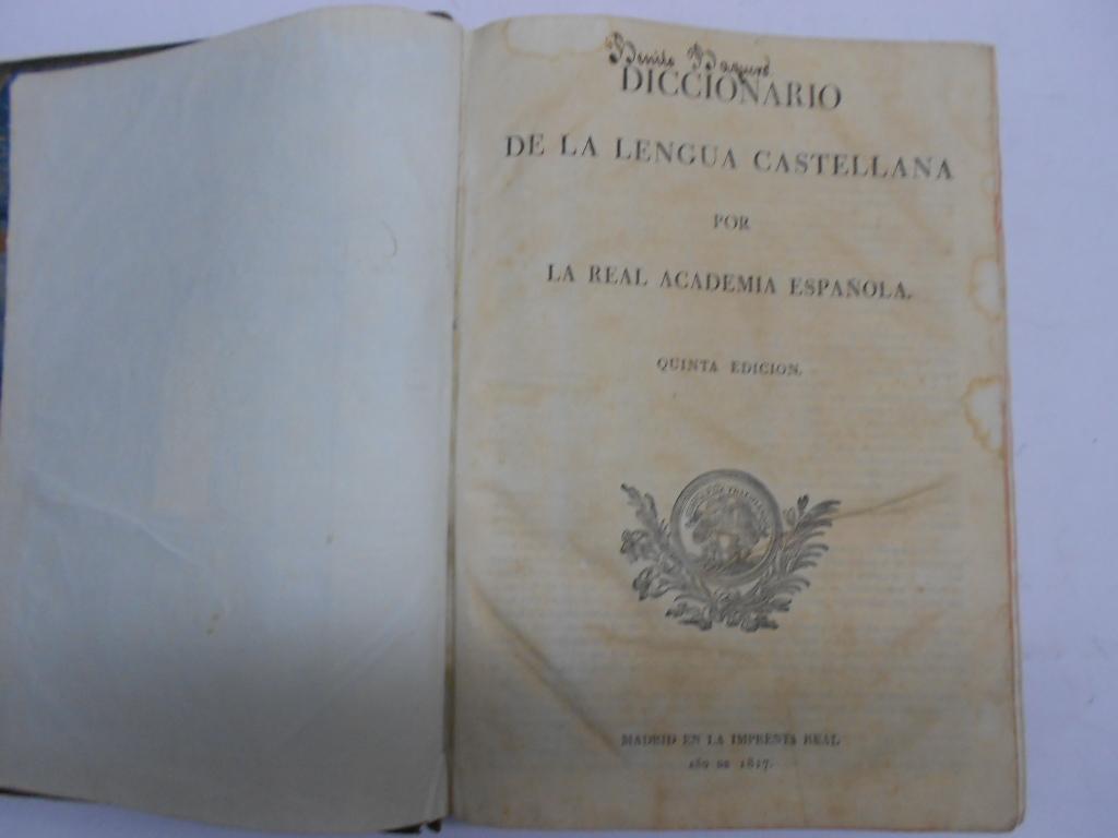 DICCIONARIO DE LA LENGUA CASTELLANA. Quinta Edición. de REAL ACADEMIA ...