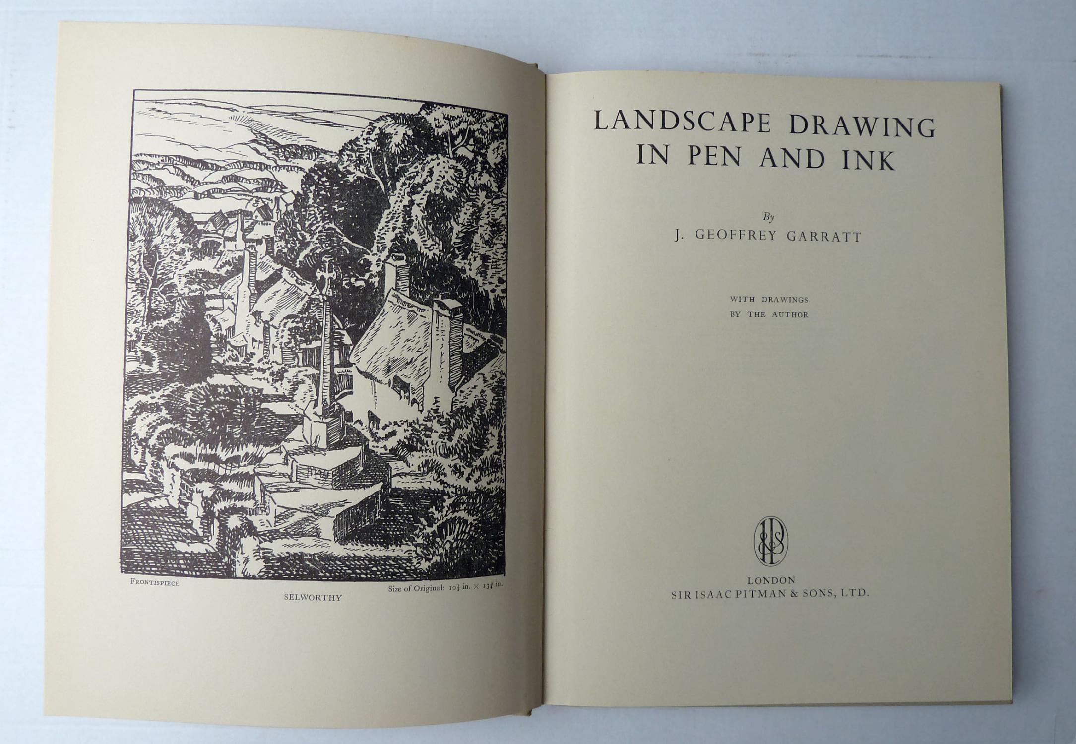 Landscape drawing in pen and ink by Garratt Geoffrey: Bon Couverture ...