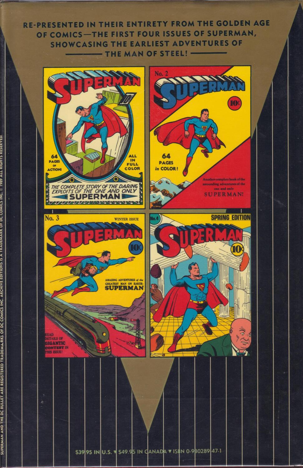SUPERMAN ARCHIVES : Volume 1 by Siegel, Jerry : Shuster, Joe ; Steranko ...