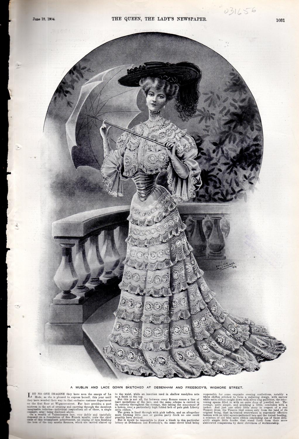 PRINT: "A Muslim and Lace Gown Sketched at Debenham and Freebody's ...