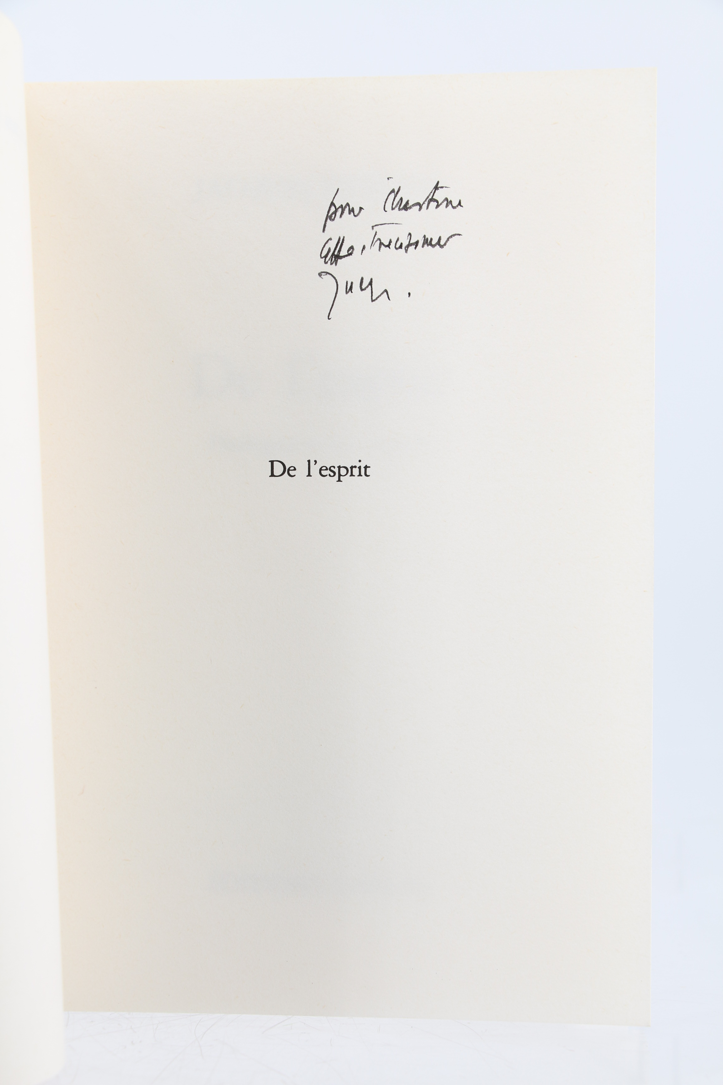 De l'esprit, Heidegger et la question by DERRIDA Jacques: couverture ...