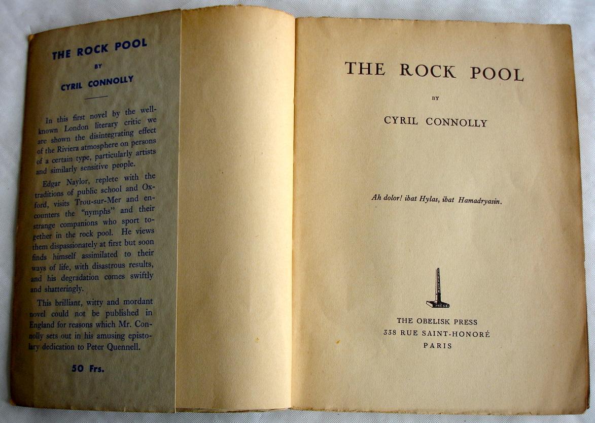The Rock Pool by CONNOLLY, Cyril: Good/Very Good Soft Cover (1936 ...