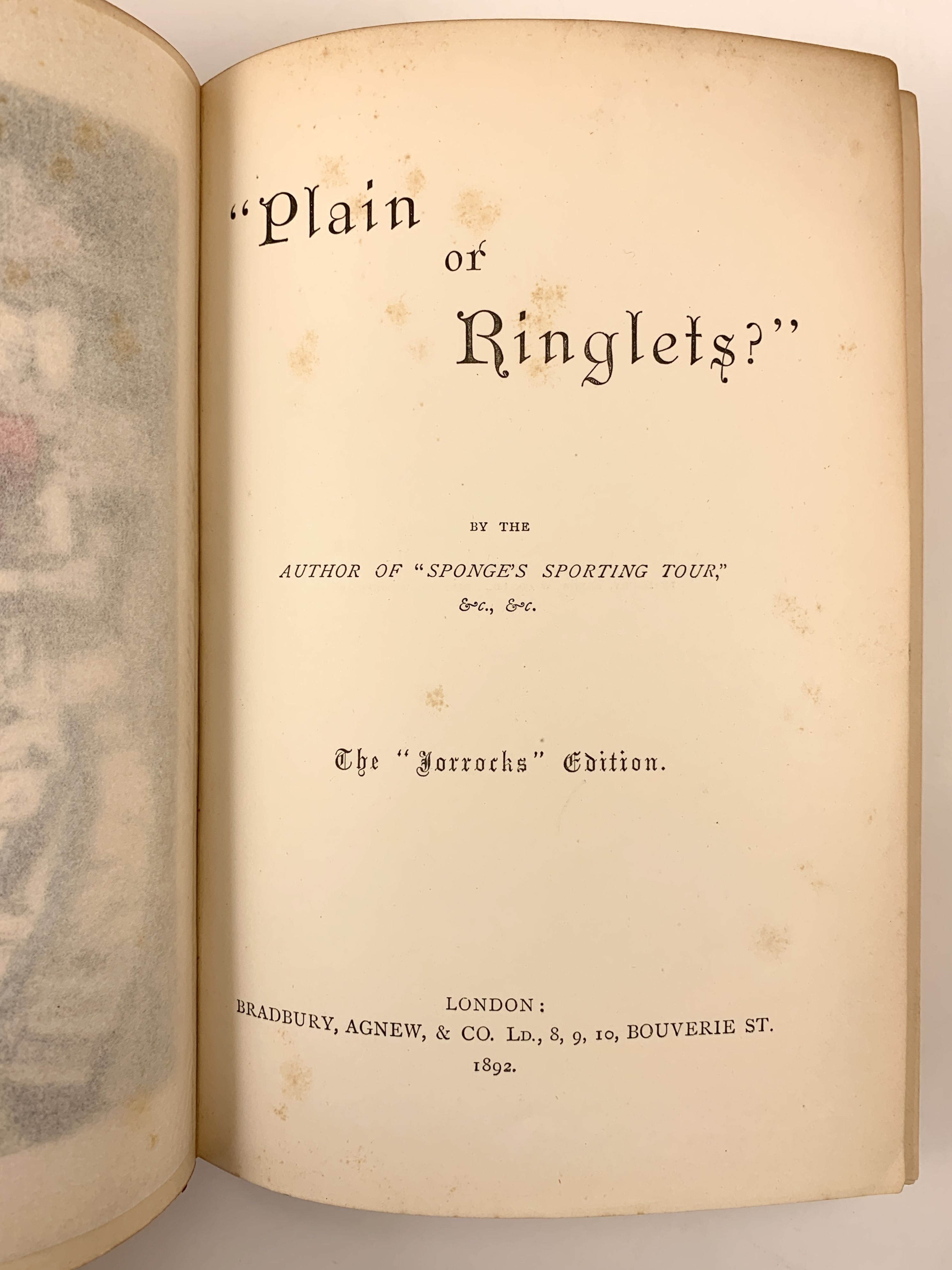 Plain or Ringlets? by Surtees: Very good Full leather (1892) Jorrocks ...