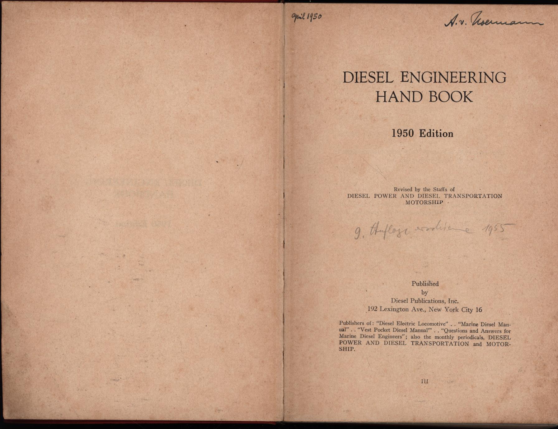 Diesel Engineering Hand Book by Diesel Power an Diesel Transportation ...