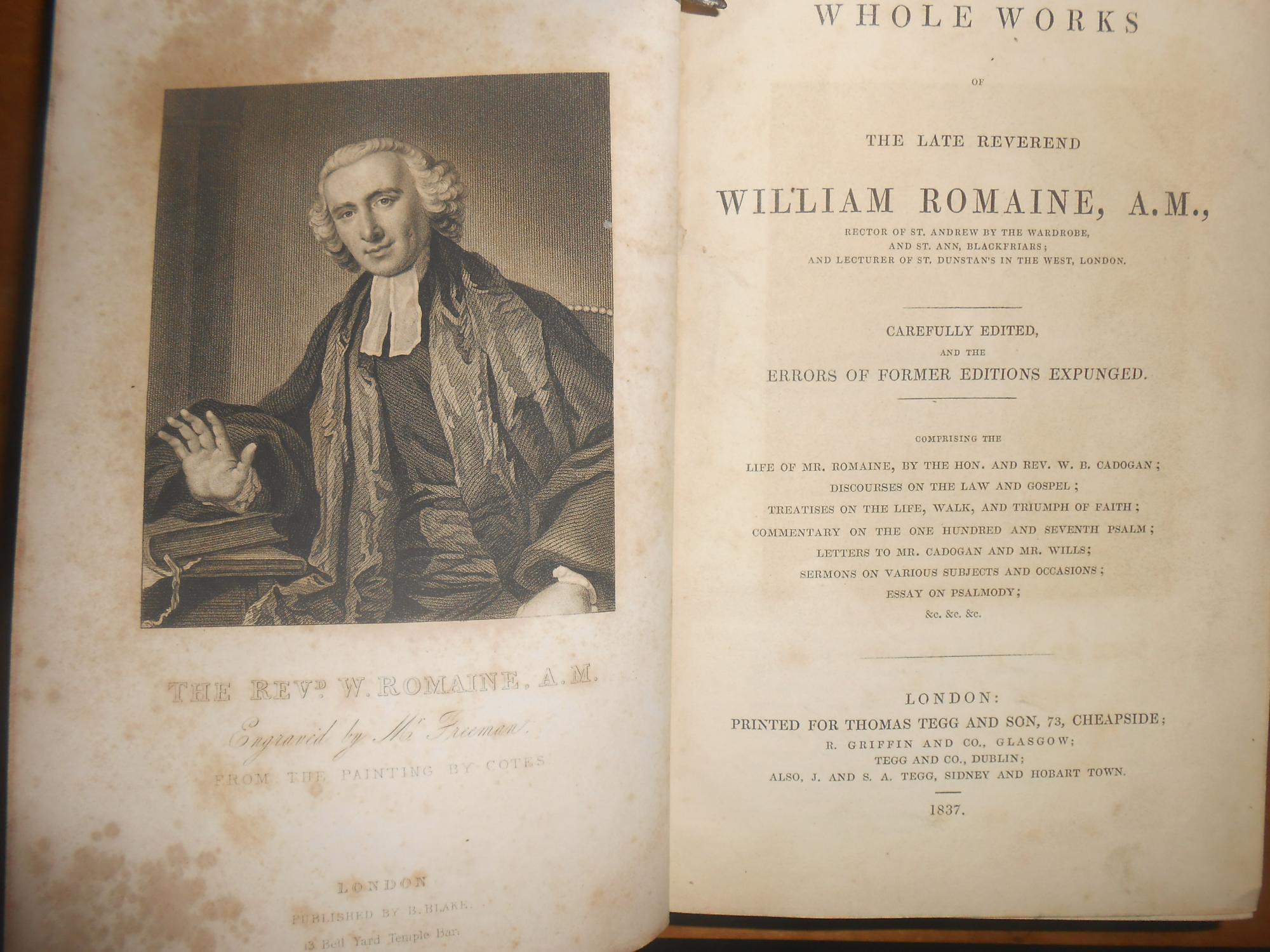 The whole works of the late Reverend William Romaine. Carefully edited ...