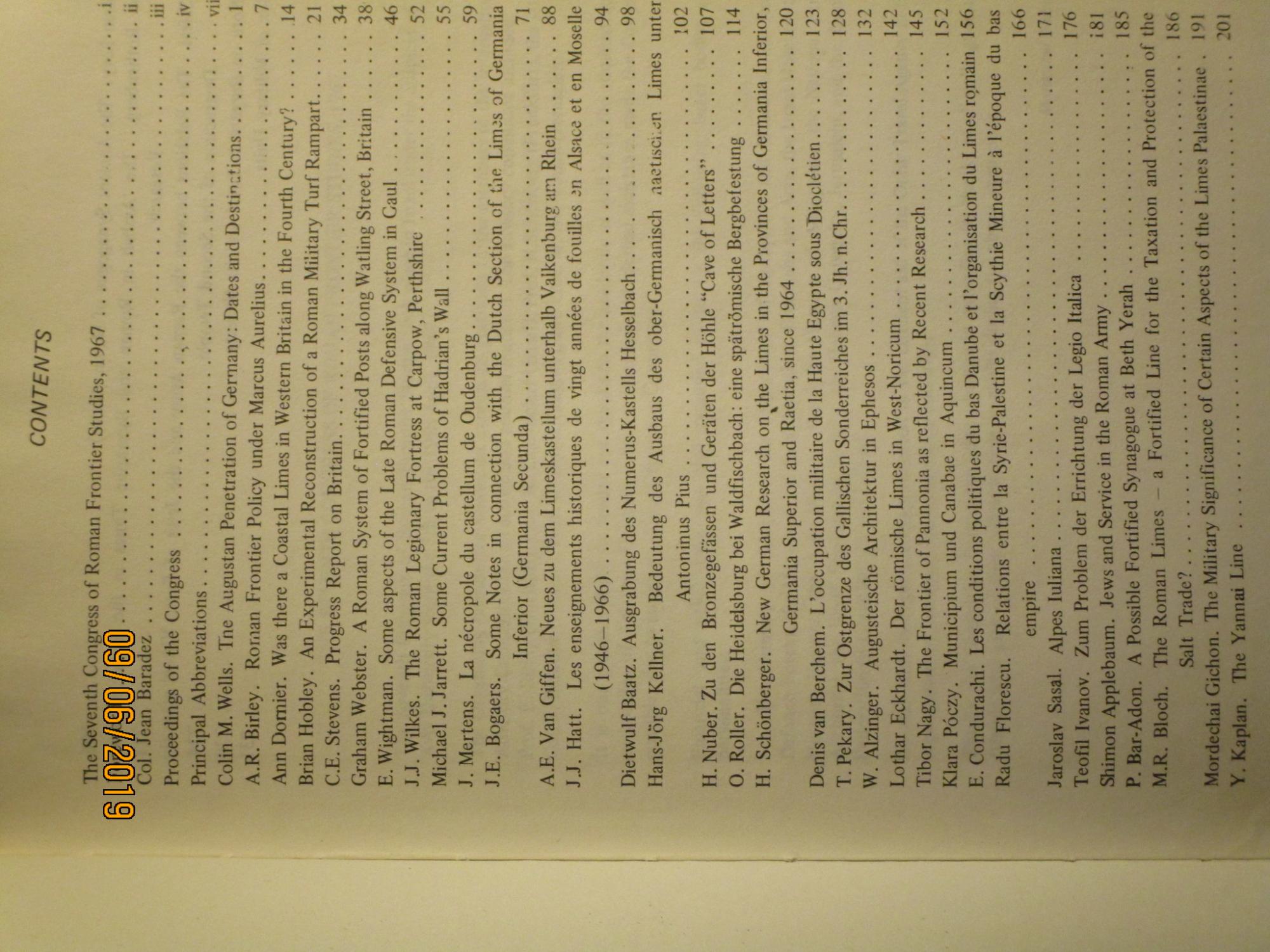 Roman Frontier Studies, 1967: The Proceedings of the 7th International ...