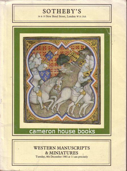 Catalogue of Western Manuscripts and Miniatures: Very Good Soft cover ...