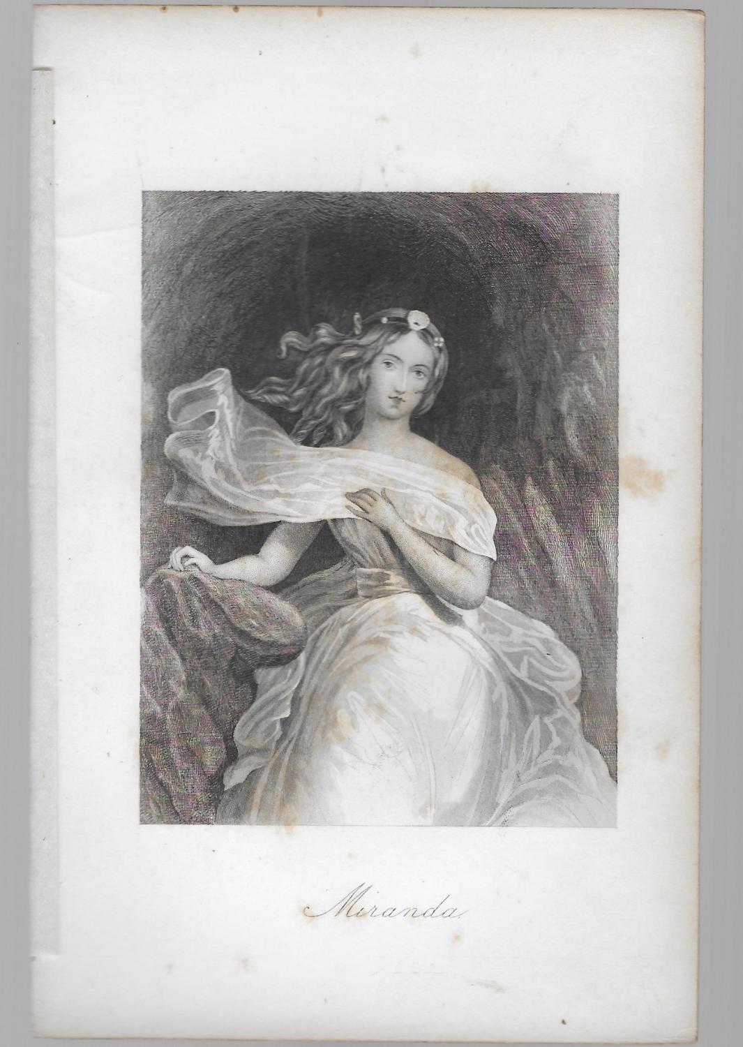 Miranda from Shakespeare's The Tempest, Steel Engraved Plate: (1854 ...