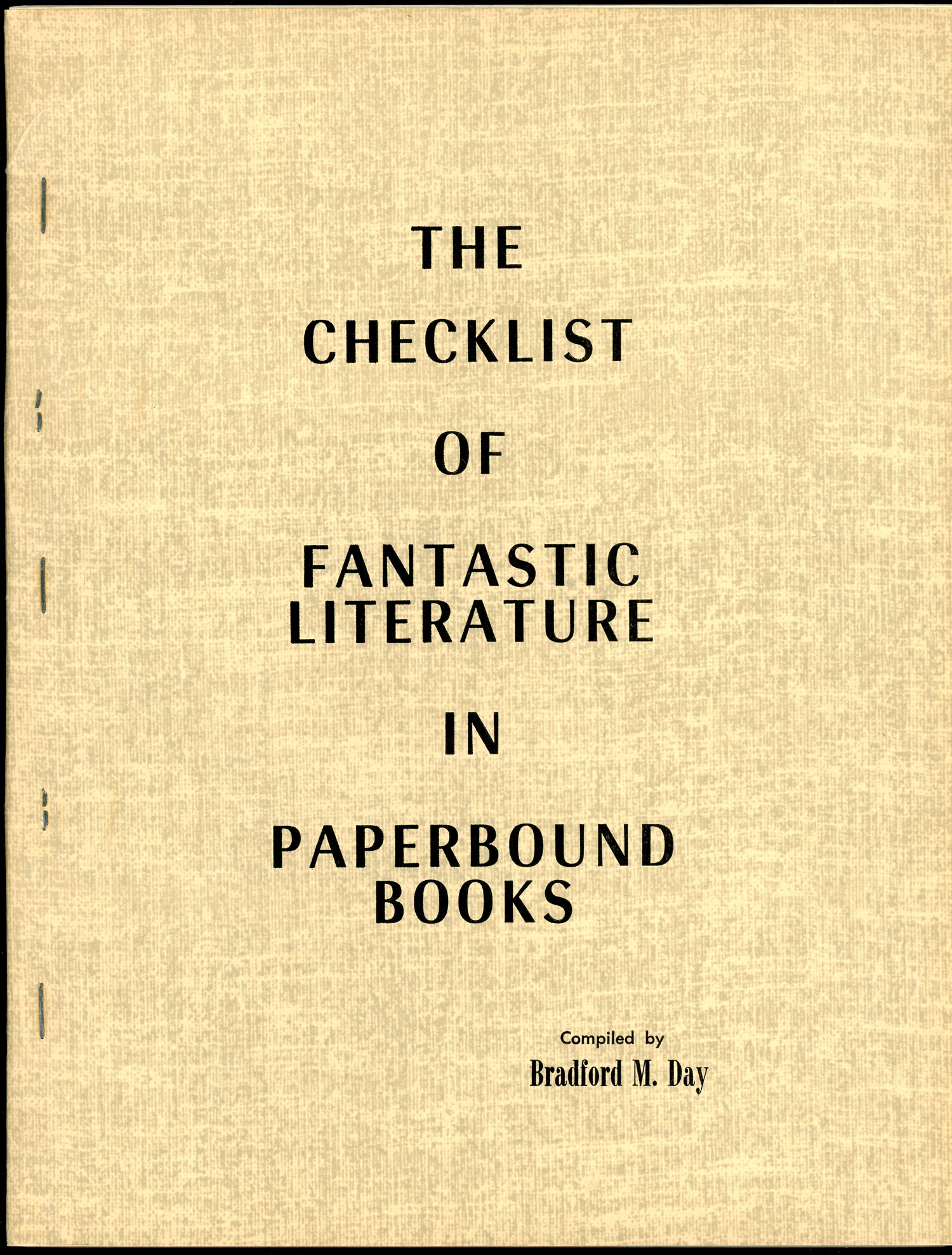 THE CHECKLIST OF FANTASTIC LITERATURE IN PAPERBOUND BOOKS by Day ...