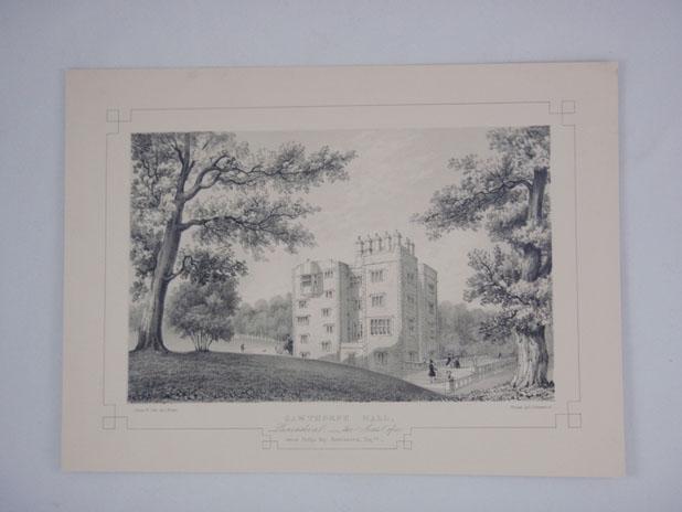 Fine Original Antique Lithograph Illustrating Gawthorpe Hall in ...