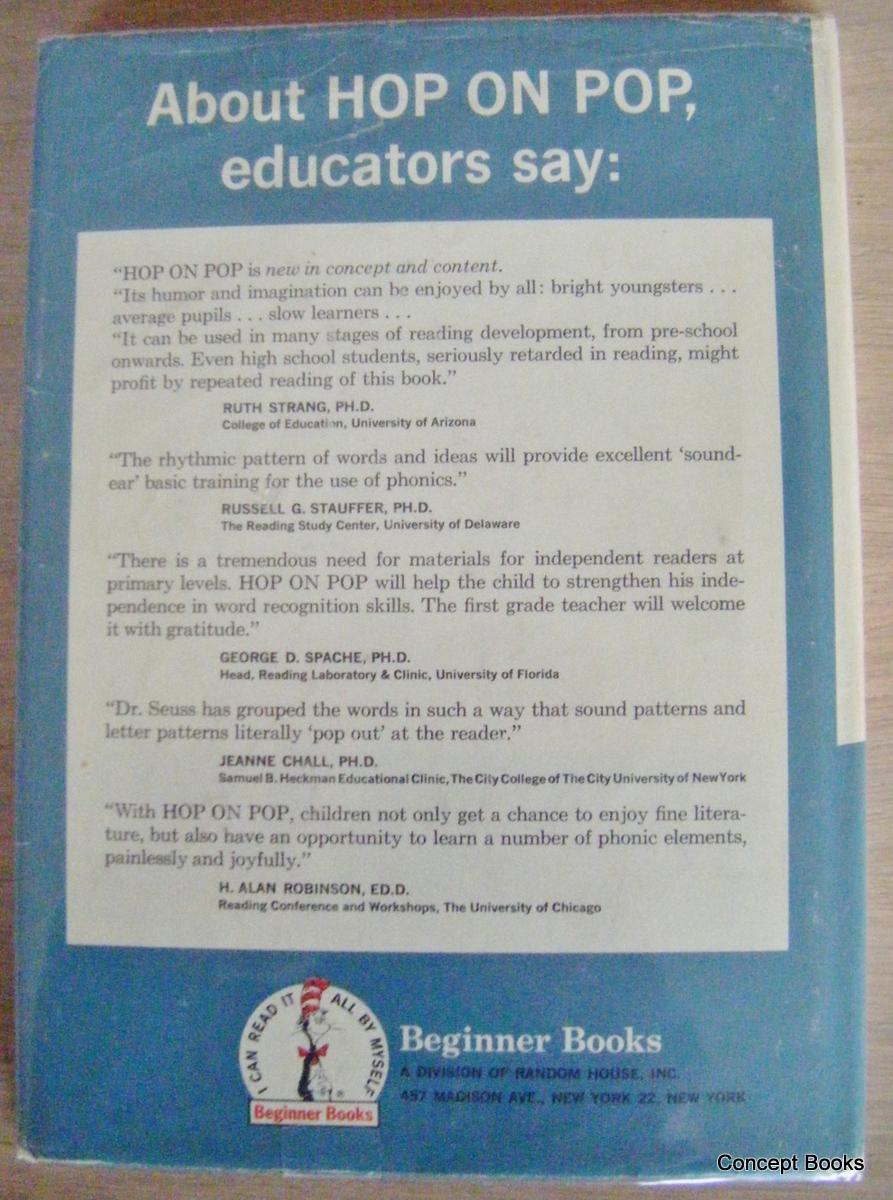 Hop on Pop by Dr. Seuss: Very Good Hardcover (1963) 1st Edition ...