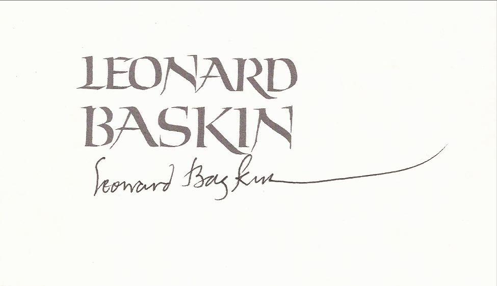 Leonard Baskin (signed by Baskin) by Fern, Alan & Leonard Baskin: Near ...