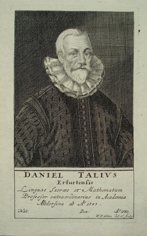 Kupferstich-Porträt von W. P. Kilian. Daniel Talius Erfurtensis. von ...
