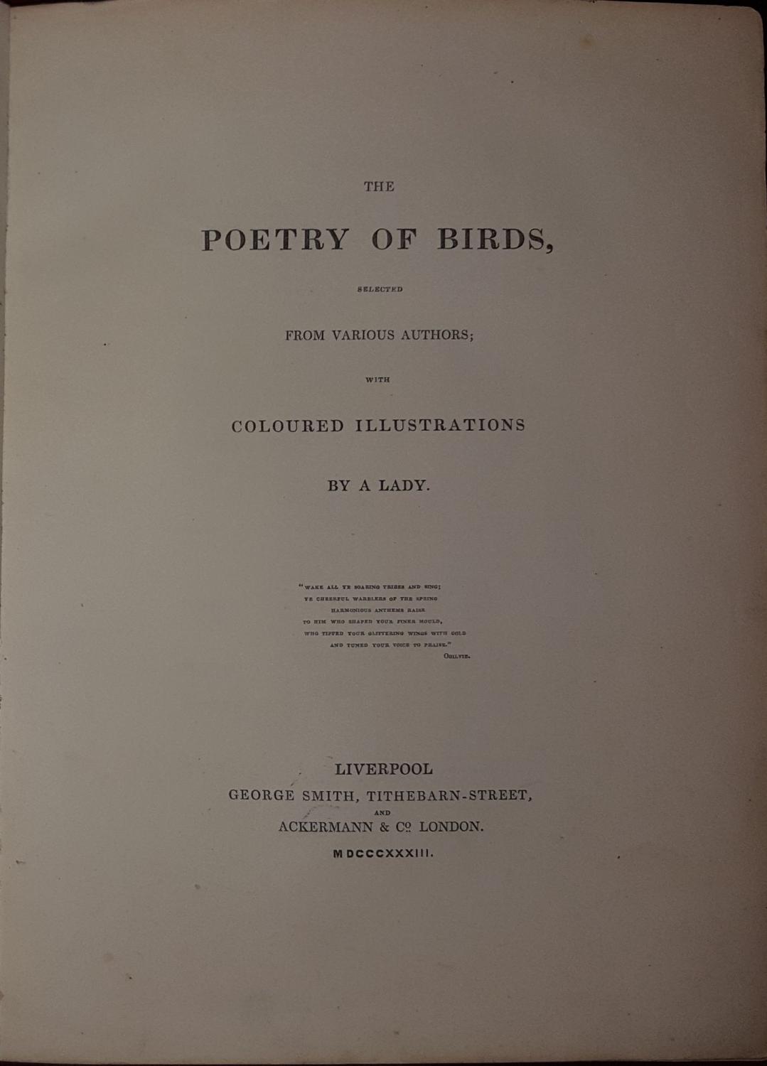 THE POETRY OF BIRDS Selected From Various Authors With Coloured ...