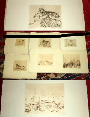 Mappe: Folge Von 12 Original-Radierungen Von Walter Roy, Signiert Und ...