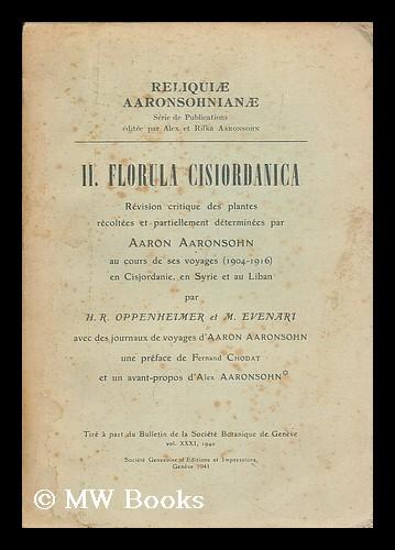 Florula cisiordanica / revision critique des plantes recoltees et ...